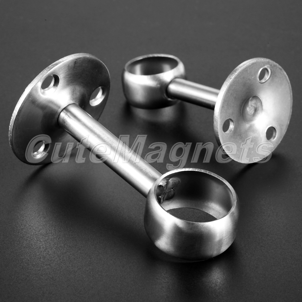 Stainless Steel Centre Bracket Wardrobe Hanging Clothes Rod Rail End ...