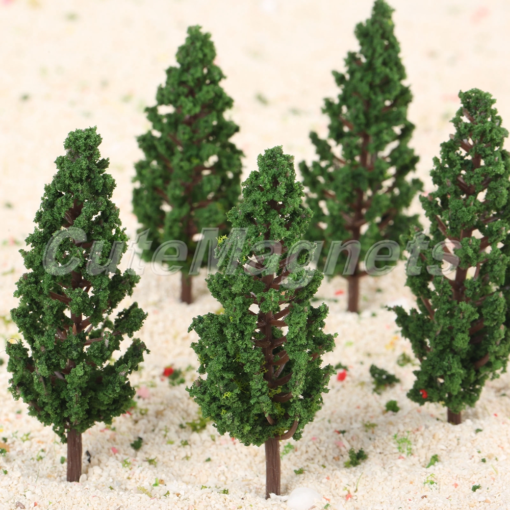 50pcs Pine trees Model 78mm Railroad Scenery Train Model Trees HO or OO ...