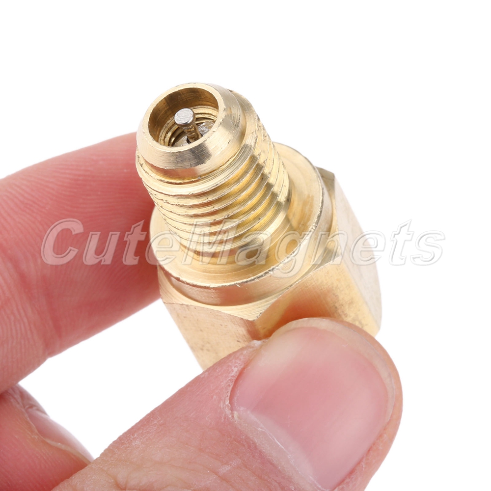 R134a Refrigerant Tank Adapter 1/2" ACME Female x 1/4" Male Flare ...